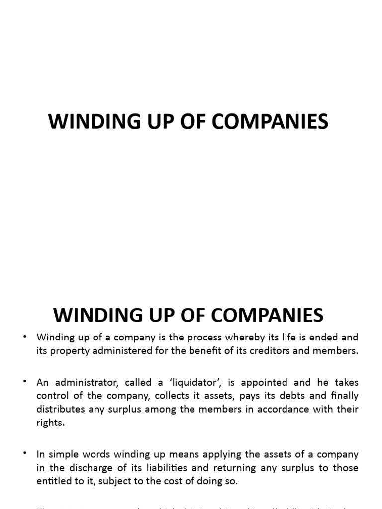 Winding-Up of Companies | PDF | Liquidation | Personal Finance