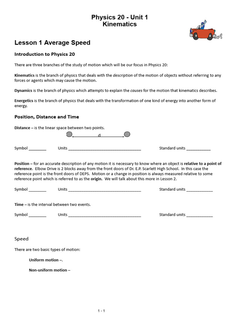 1 - Notes and Examples (L1-7) | PDF | Velocity | Acceleration
