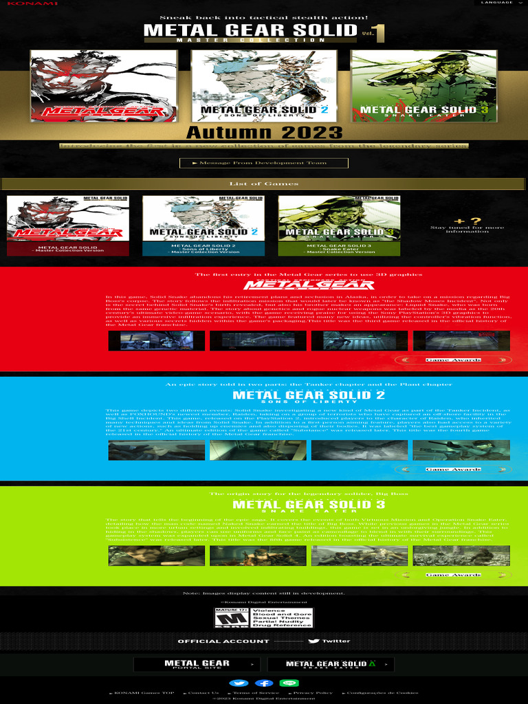 METAL GEAR SOLID MASTER COLLECTION Official Webs | PDF
