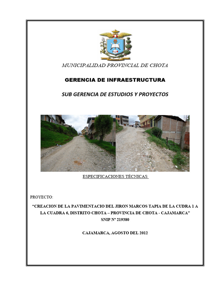 Especificaciones Tecnicas - Marcos Tapia | PDF | Hormigón | Cemento