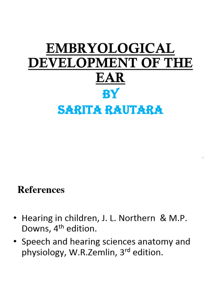 Embryology of EAR | PDF | Ear | Auditory System