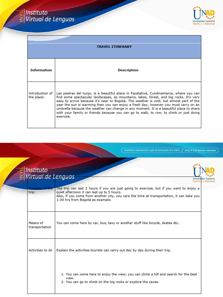 Annex 4 - Travel Itinerary Chart | PDF | Lunch | Meal