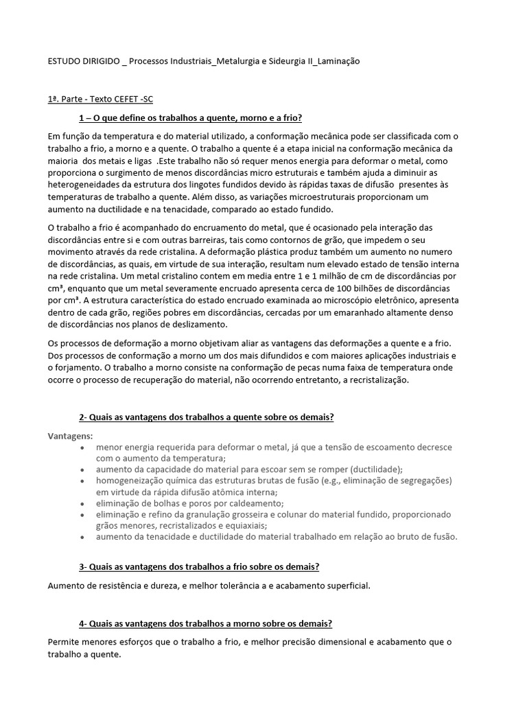 Danielle Moura Laminação | PDF | Aço | Corrosão