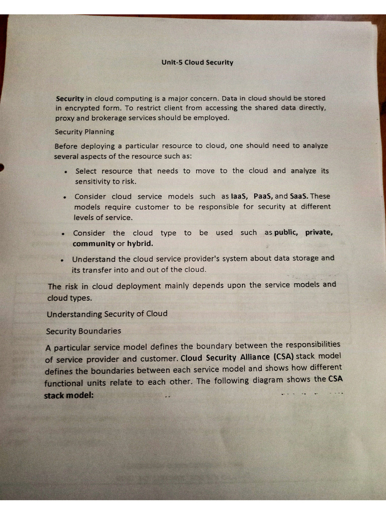 Unit-5 Cloud Security | PDF