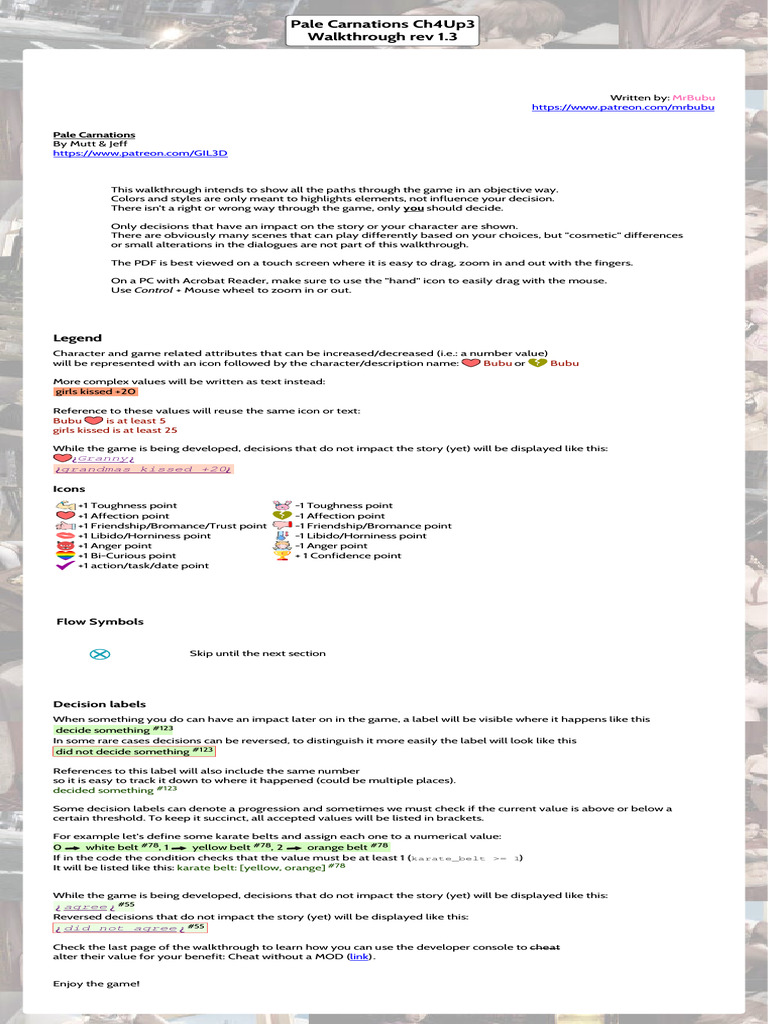 PaleCarnations Ch4Up3 Walkthrough Rev 1.3 | PDF