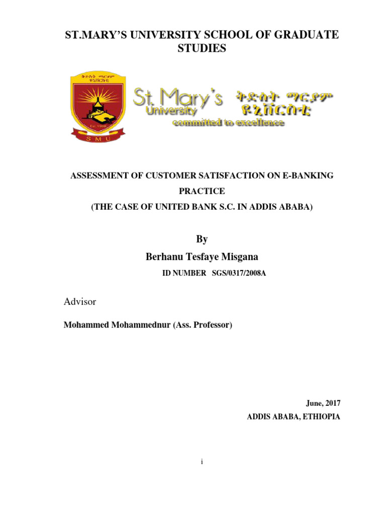 Assessment of Customer Satisfaction On E-Banking Practice | PDF | Customer Satisfaction | Online ...