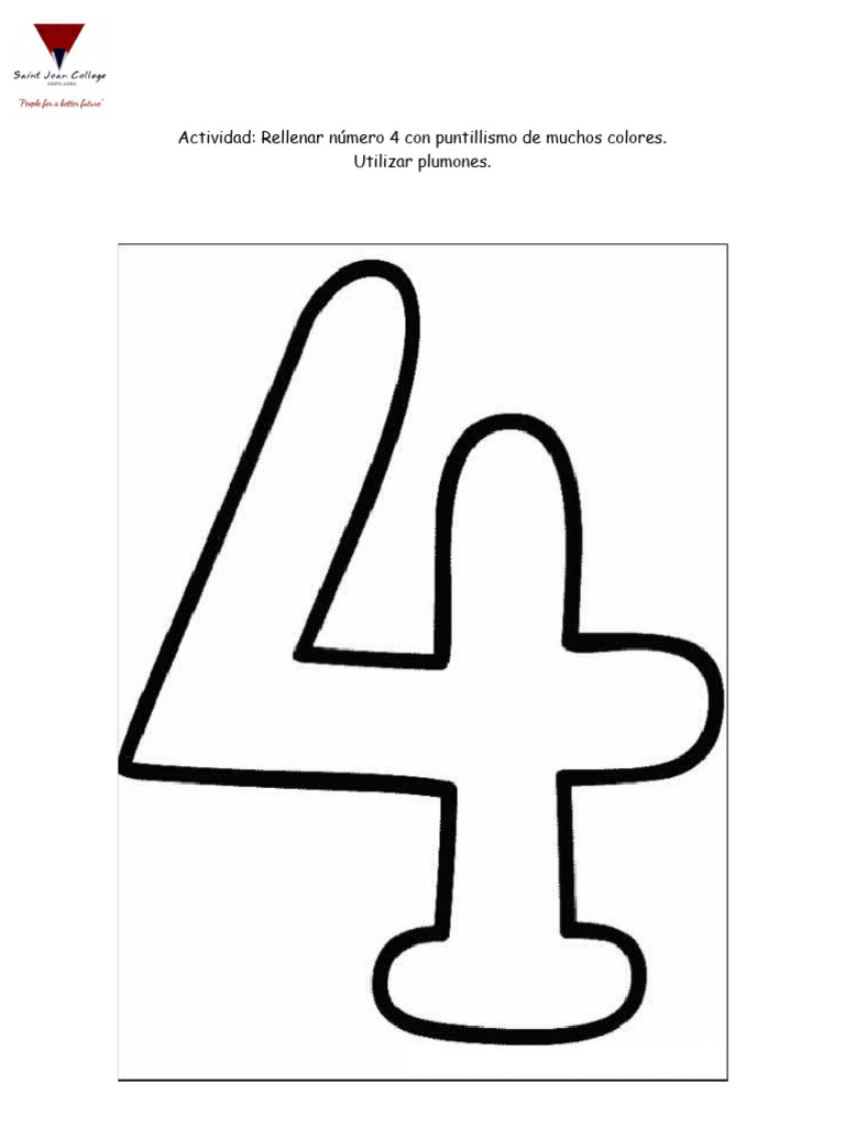 Rellenar Número 4 Con Puntillismo | PDF