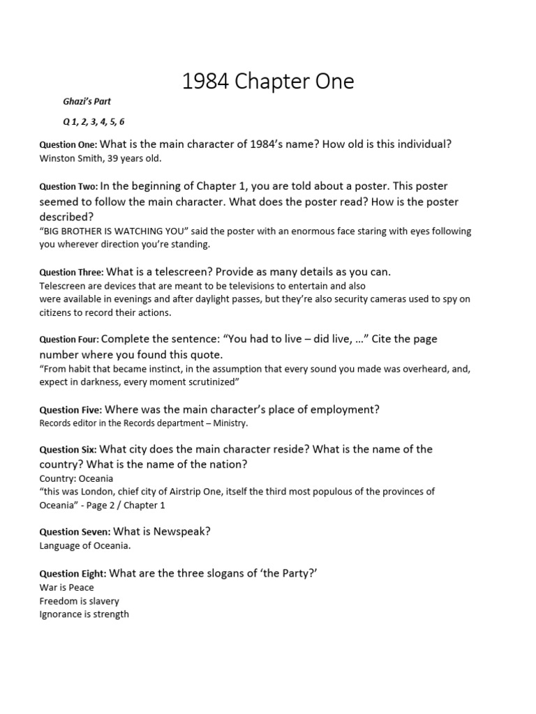 1984 Chapter One PDF | PDF | Satirical Books