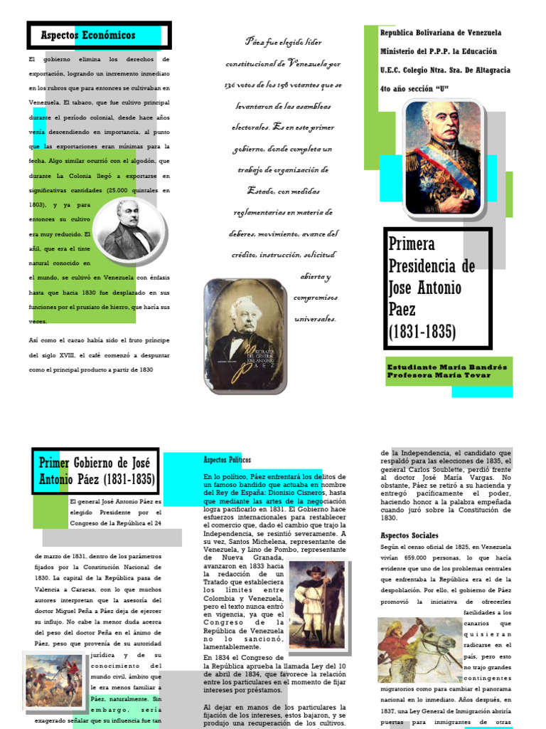 Primer Gobierno de Jose Antonio Paez | PDF | Venezuela