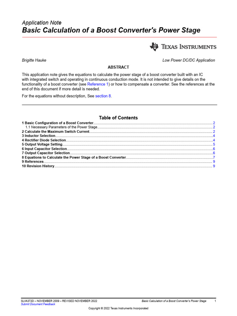 Ti Boost Converter Calculation Pdf Capacitor Inductor