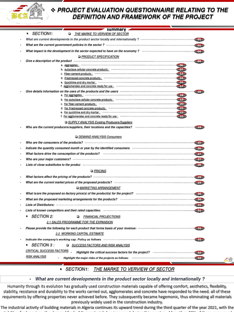Project Evaluation Questionnaire | PDF | Taxes | Tax Exemption