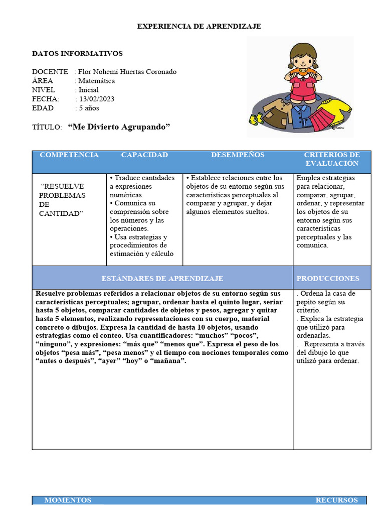Sesion de Aprendizaje Nohemi | PDF | Aprendizaje | Modificación de comportamiento