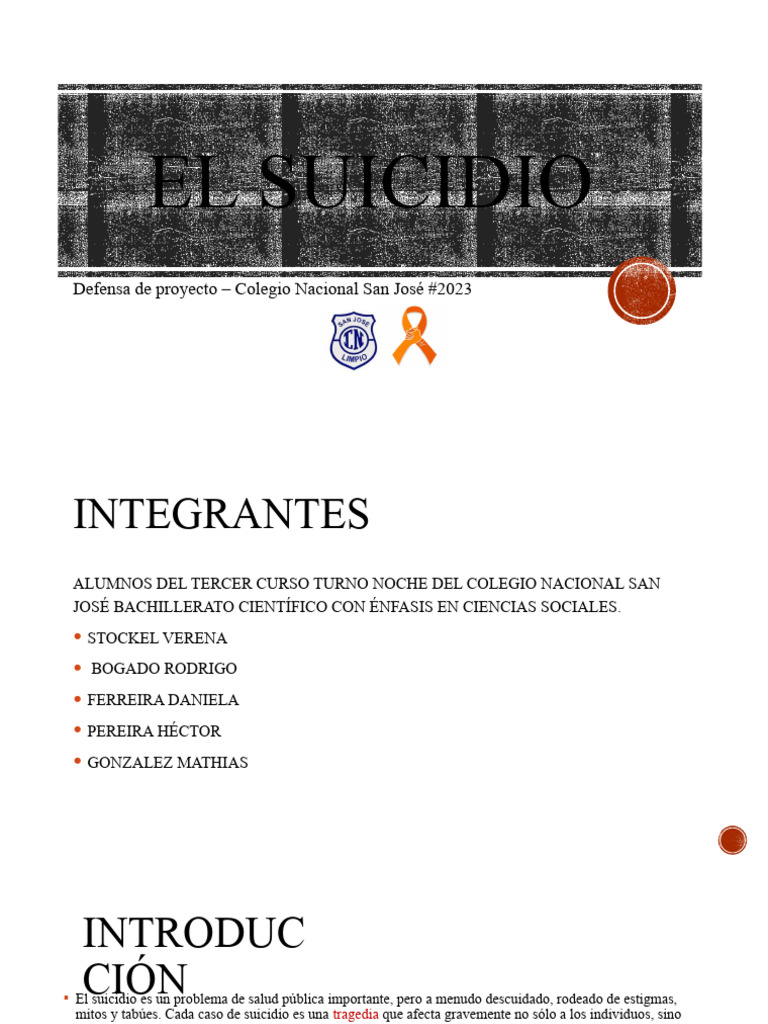 El Suicidio | PDF | Suicidio | Adolescencia