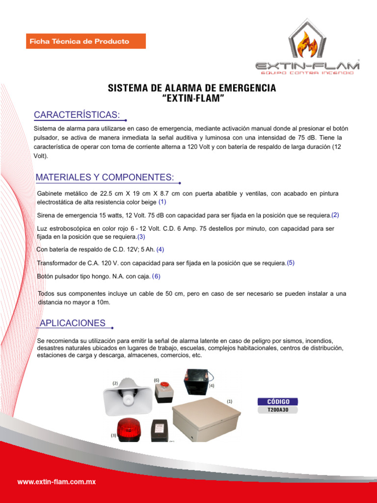 Ficha Tecnica Sistema de Emergencia | PDF