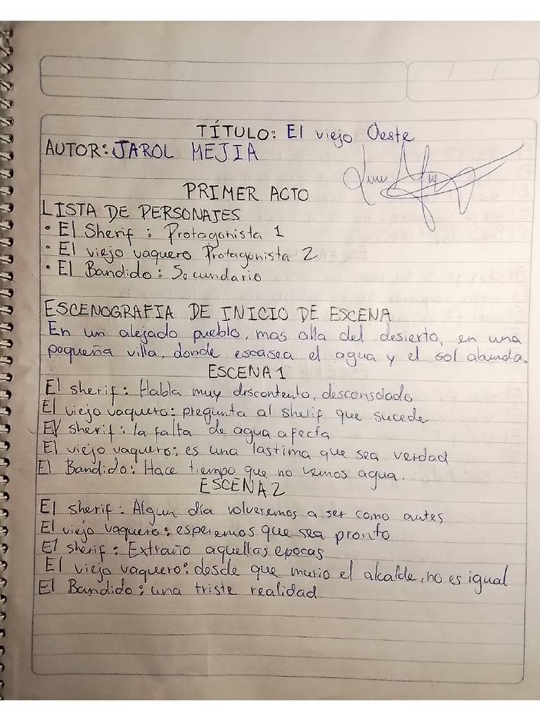 Proyecto de Escritura Creativa. 3º Básico, 3ª Unidad 2023. Guion ...