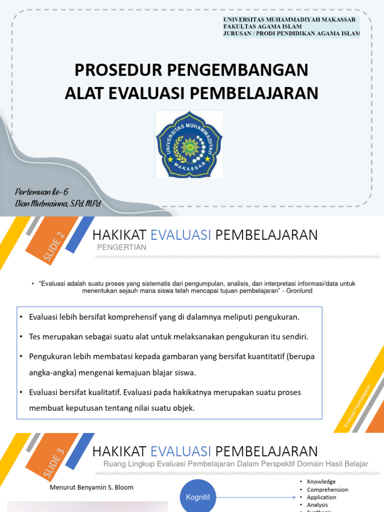 Pertemuan 6 Kelas 5F PAI - Prosedur Pengembangan Alat Evaluasi Pembelajaran | PDF