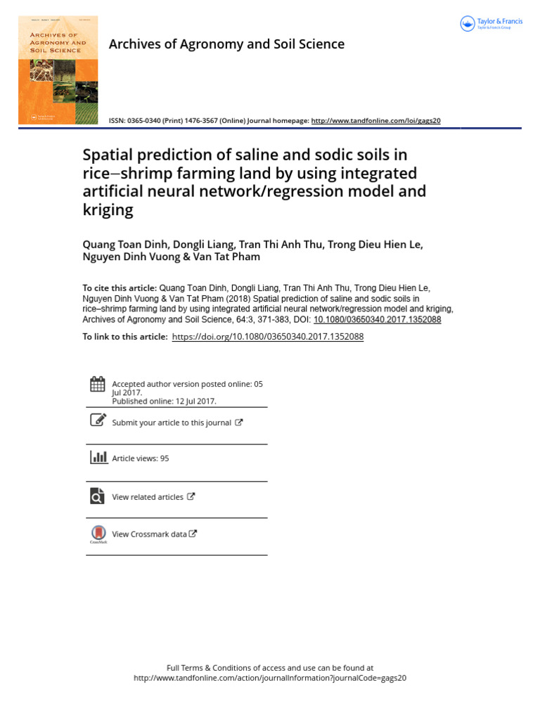 Spatial Prediction-Using Integrated Artificial Neural Network and Kriging | PDF | Soil ...