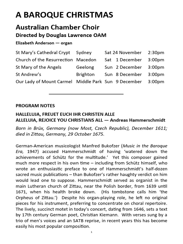 Baroque Christmas Concert in Sydney | PDF