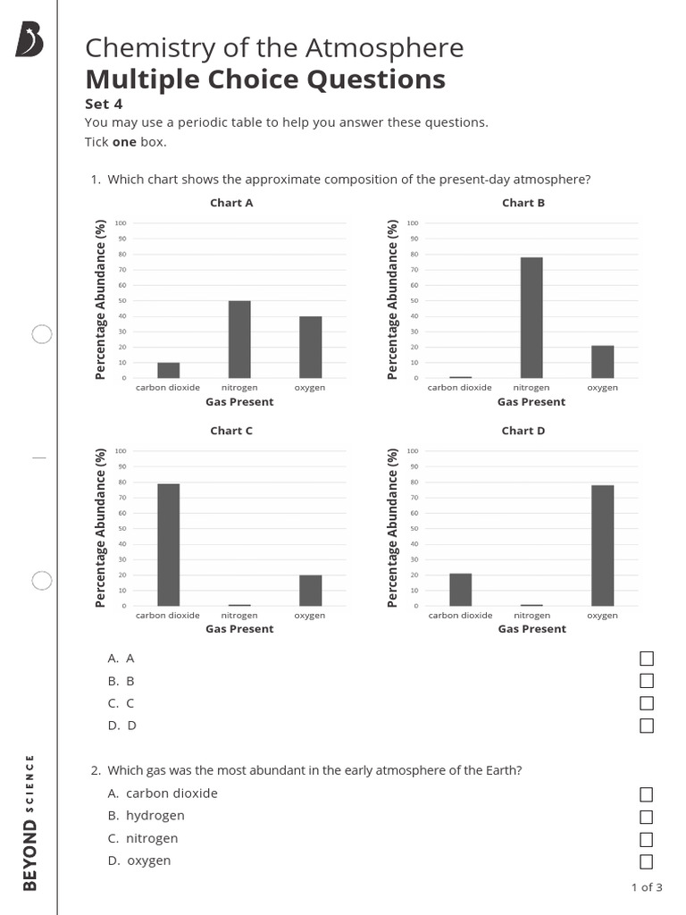 Chemistry of The Atmosphere Multiple Choice Questions Set 4 | PDF ...