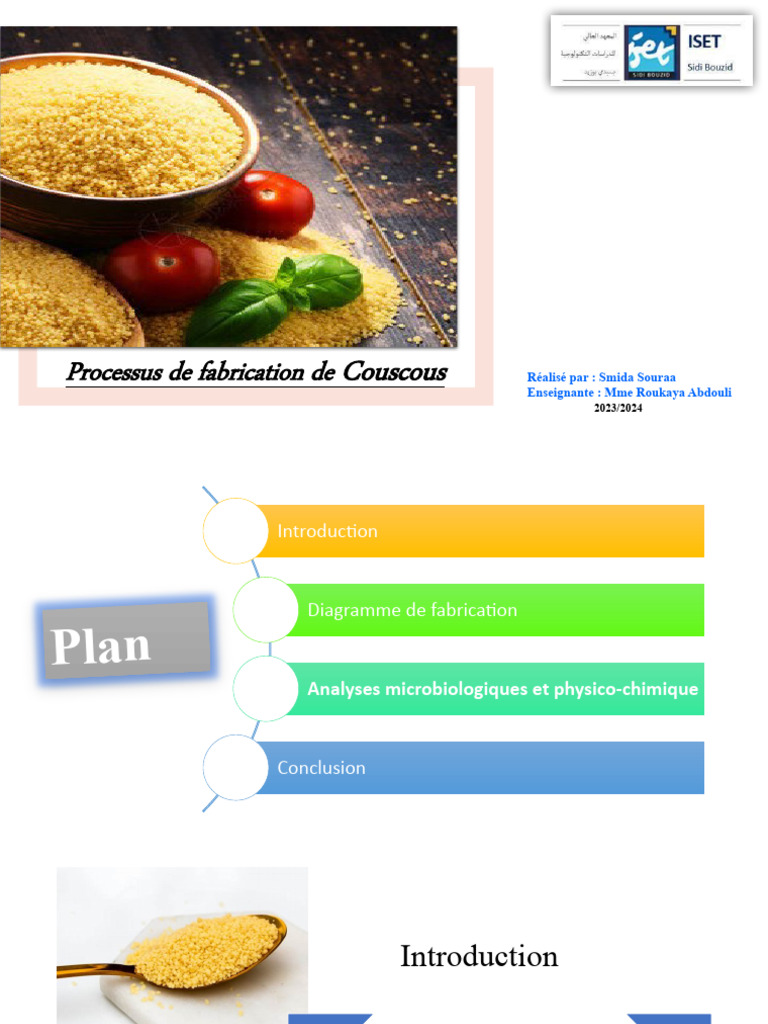 Fabrication et Analyse du Couscous | PDF | Protéines | Chimie