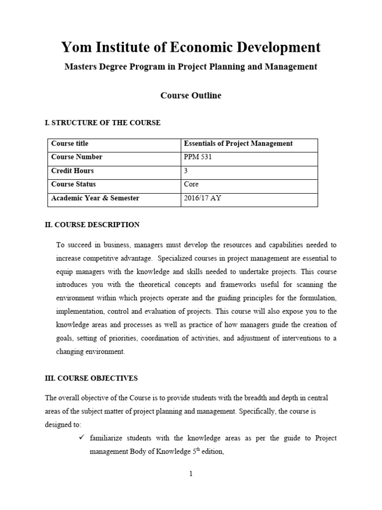Essentials of Project Management Course | PDF | Project Management ...