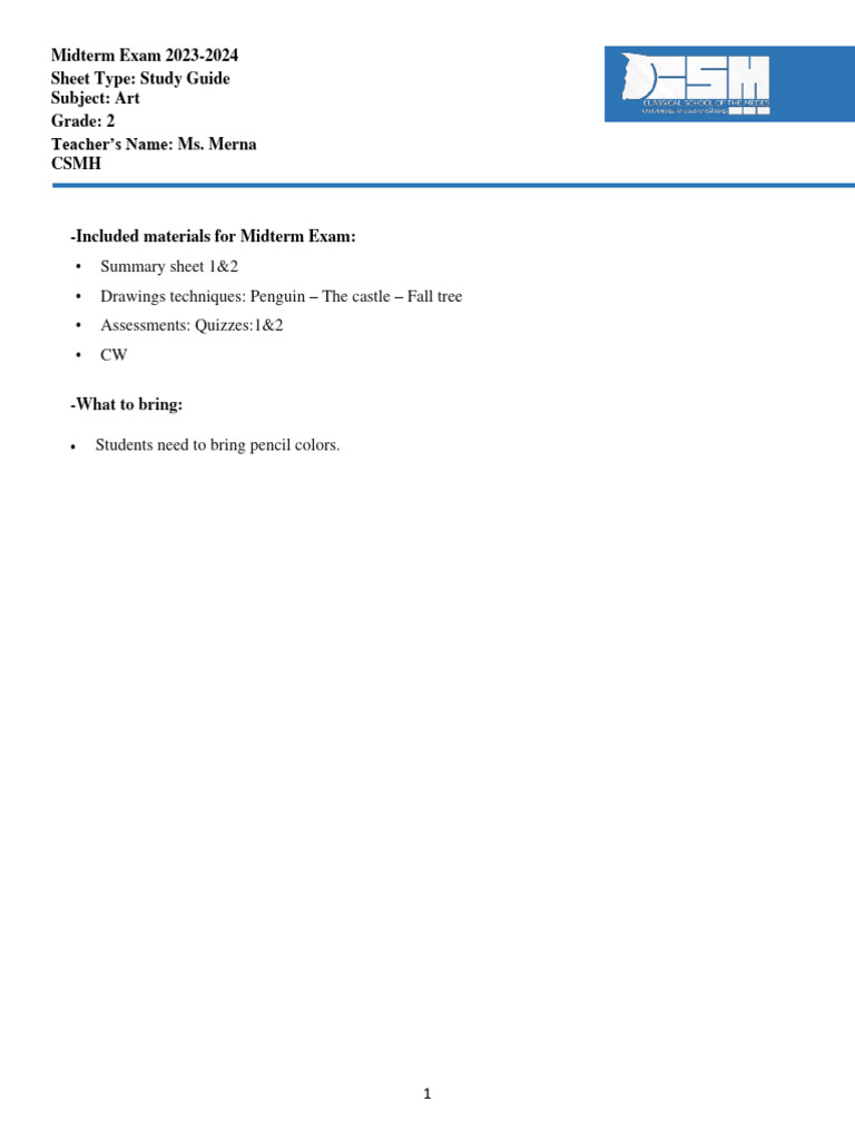 Gr2 All Subjects Midterm Exam Study Guide Merged PDF | PDF | Word ...