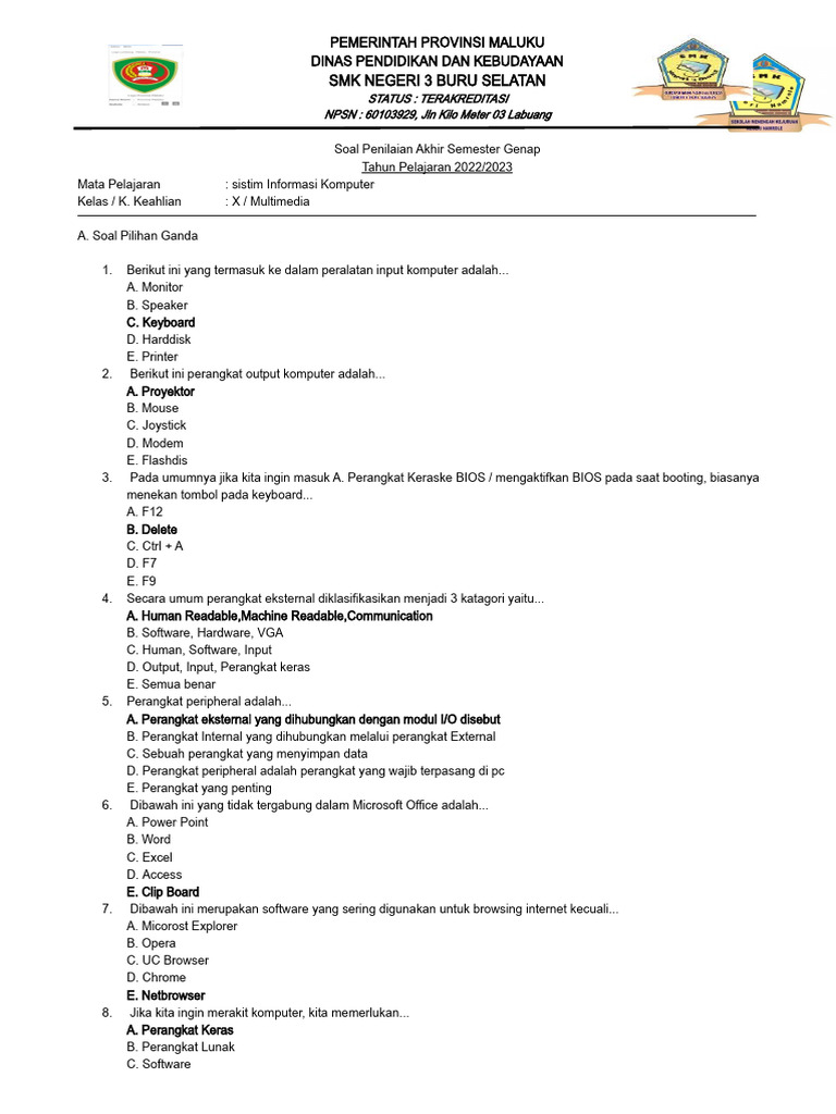 Sistem Komputer X Pdf