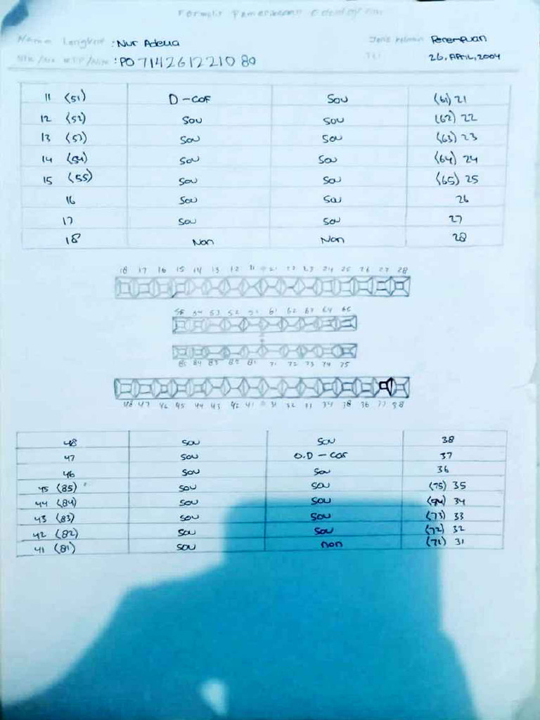 Formulir Pemeriksaan Odontogram | PDF
