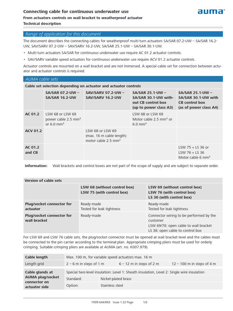 TB LSW Sa1 Sa2 Sav Uw en | PDF | Electrical Connector | Materials