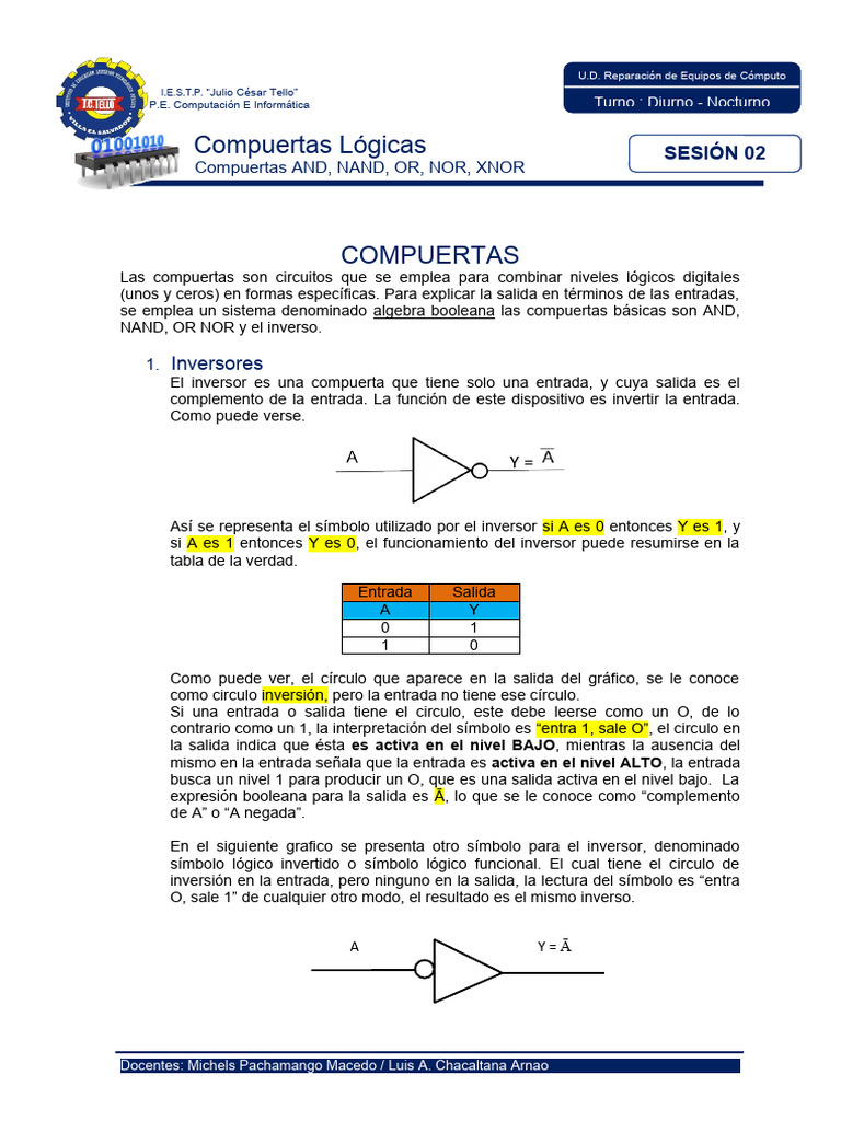 Compuertas Lógicas 2023 | Descargar gratis PDF | Puerta lógica ... Compuertas Lógicas 2023 | Descargar gratis PDF | Puerta lógica ...
