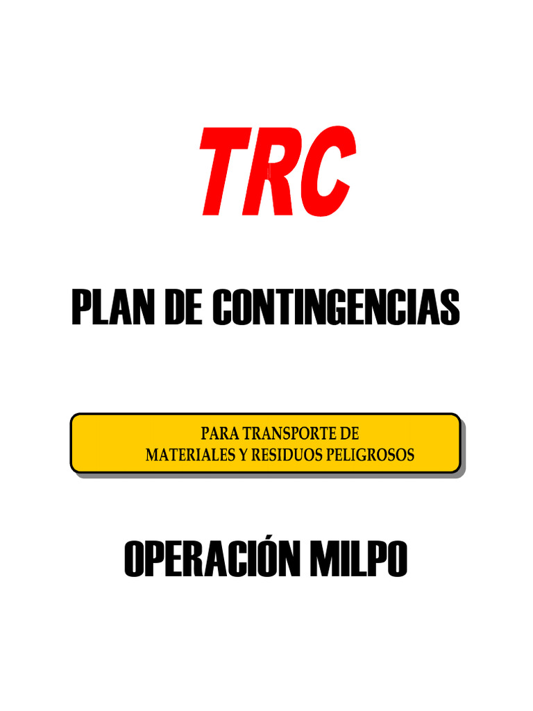 Plan de Contingencias Maptel Trc1 - Extracto Milpo | PDF | Ácido | Hidróxido de sodio