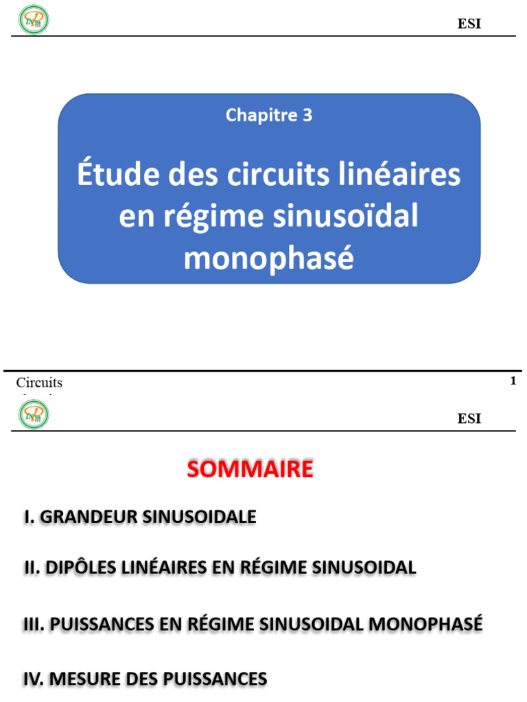 Circuits Électrique en Régime Sinusoidal Monophasé 11 | PDF | Impédance (électricité ...
