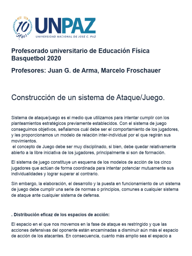 Ataque en Baloncesto | PDF | Defensor (Asociación de Fútbol)
