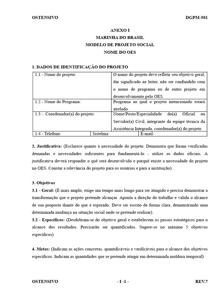 28-Anexo I - Modelo de Projeto Social | PDF