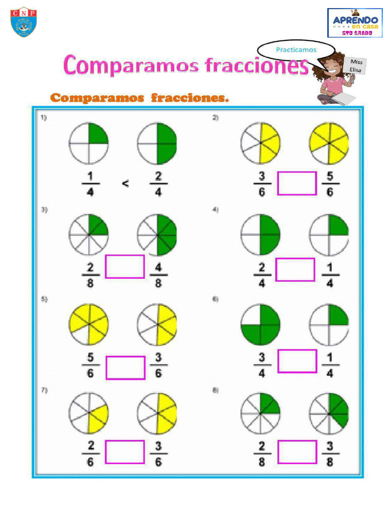 Dia 4 Comparacion de Fracciones | PDF
