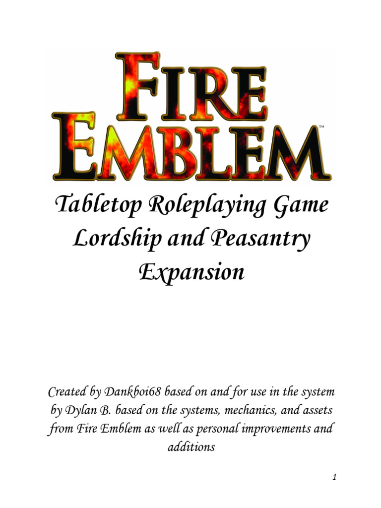 Lordship and Peasantry - Fire Emblem TTRPG | PDF | Knight | Tabletop ...