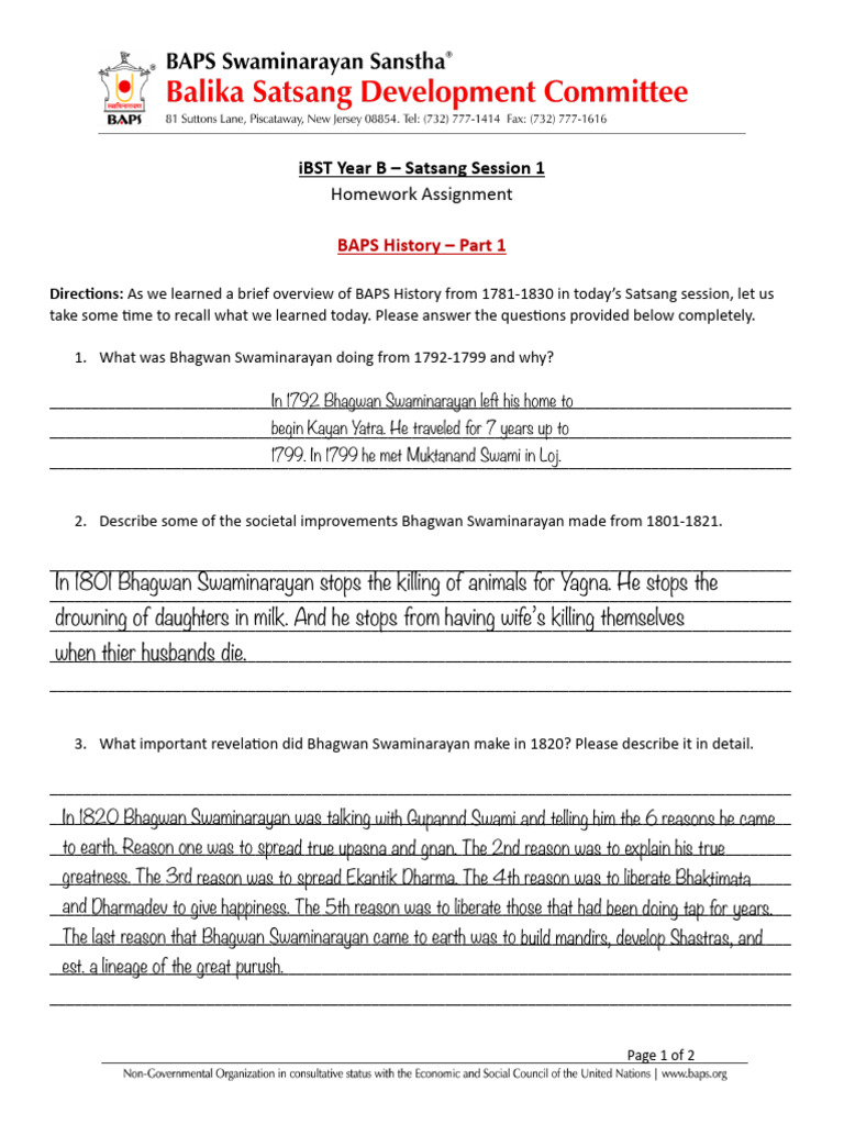 iBST Session 1 Satsang HW | PDF | Indian Hindu Religious Leaders | Indian Poetics