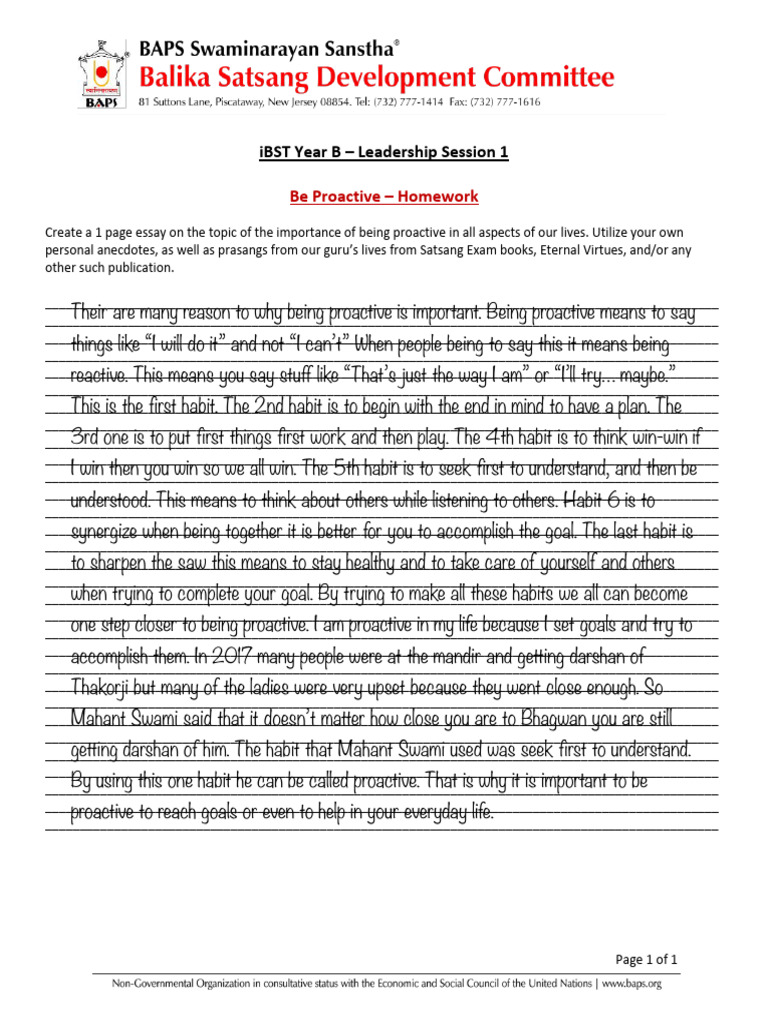 iBST Session 1 Satsang HW 2 | PDF