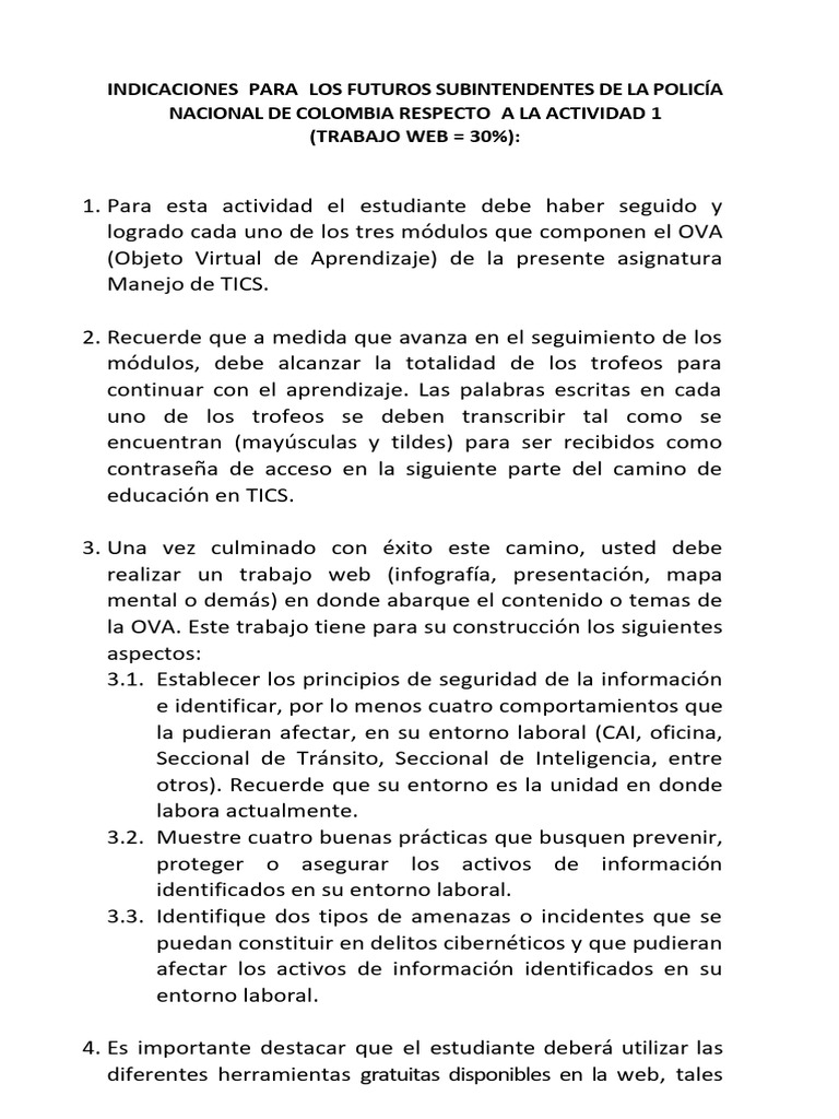 Indicaciones Actividad 1 | PDF