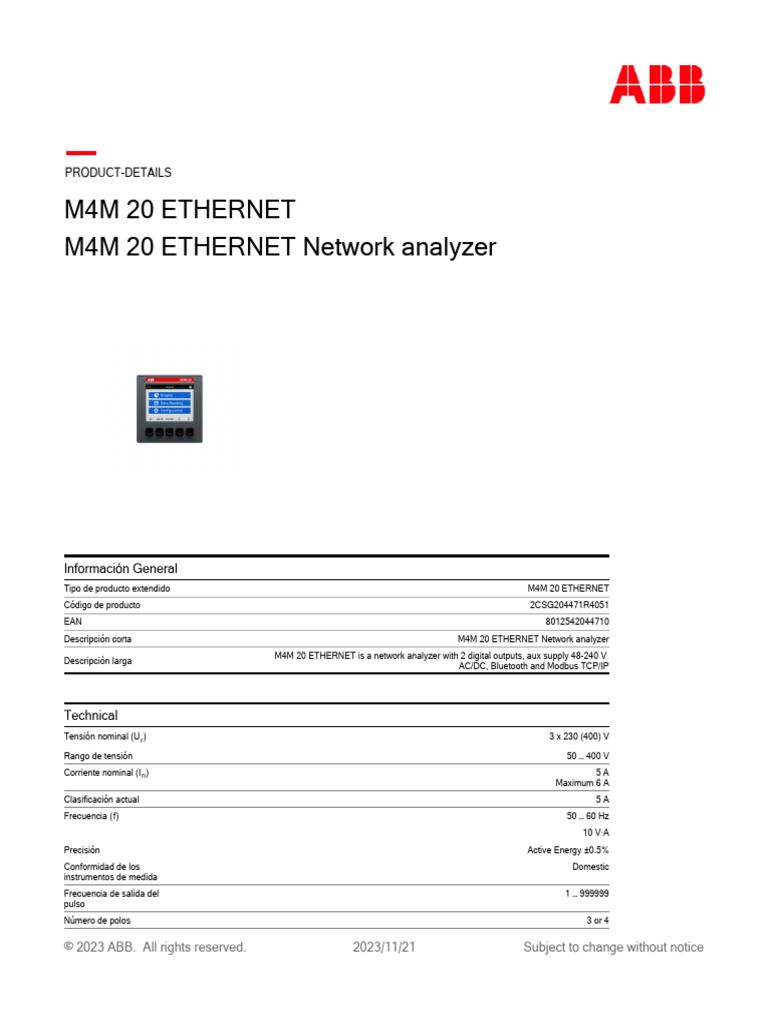 2CSG204471R4051 m4m 20 Ethernet | PDF