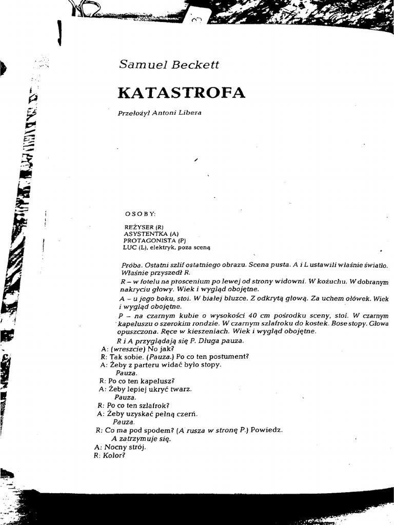 Beckett Samuel - KATASTROFA | PDF Beckett Samuel - KATASTROFA | PDF