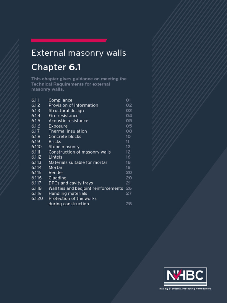 NHBC Standards 2023 6 | PDF | Masonry | Wall