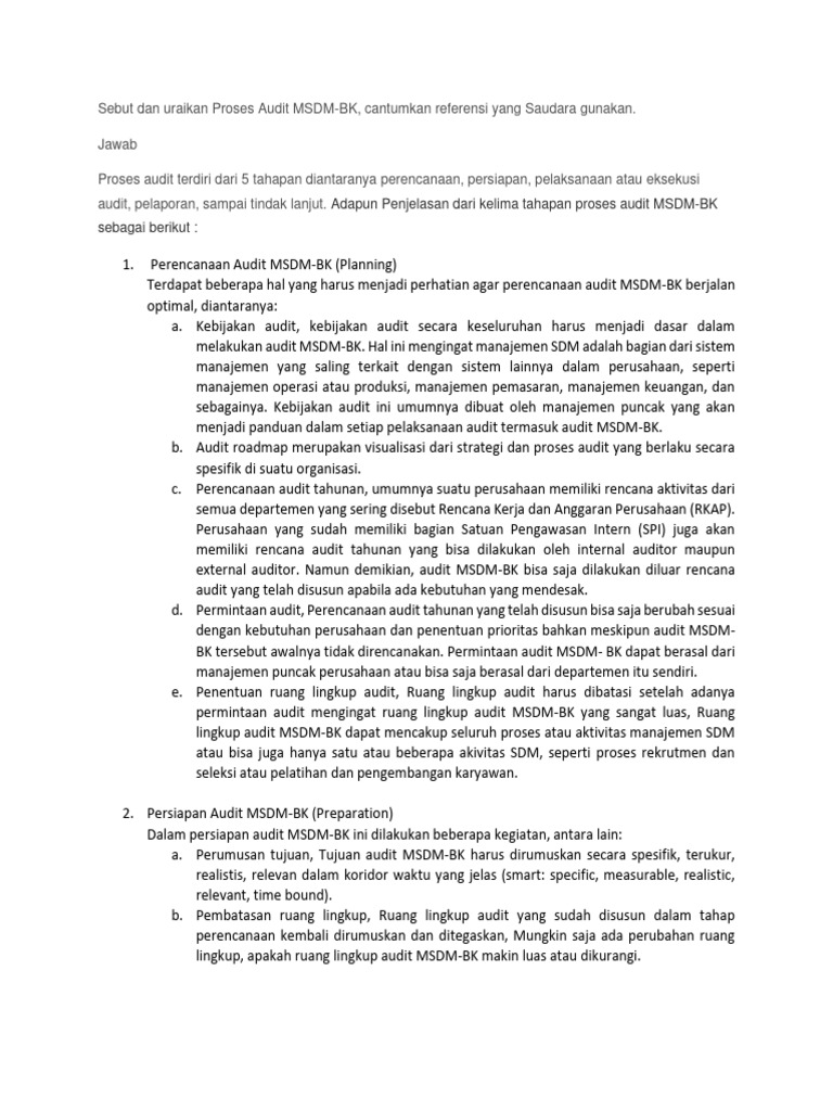 Elearning 1 - Audit SDM | PDF | Bisnis