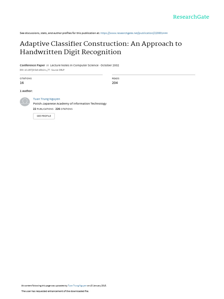 Adaptive Classifier Construction An Approach To Ha Pdf Optical
