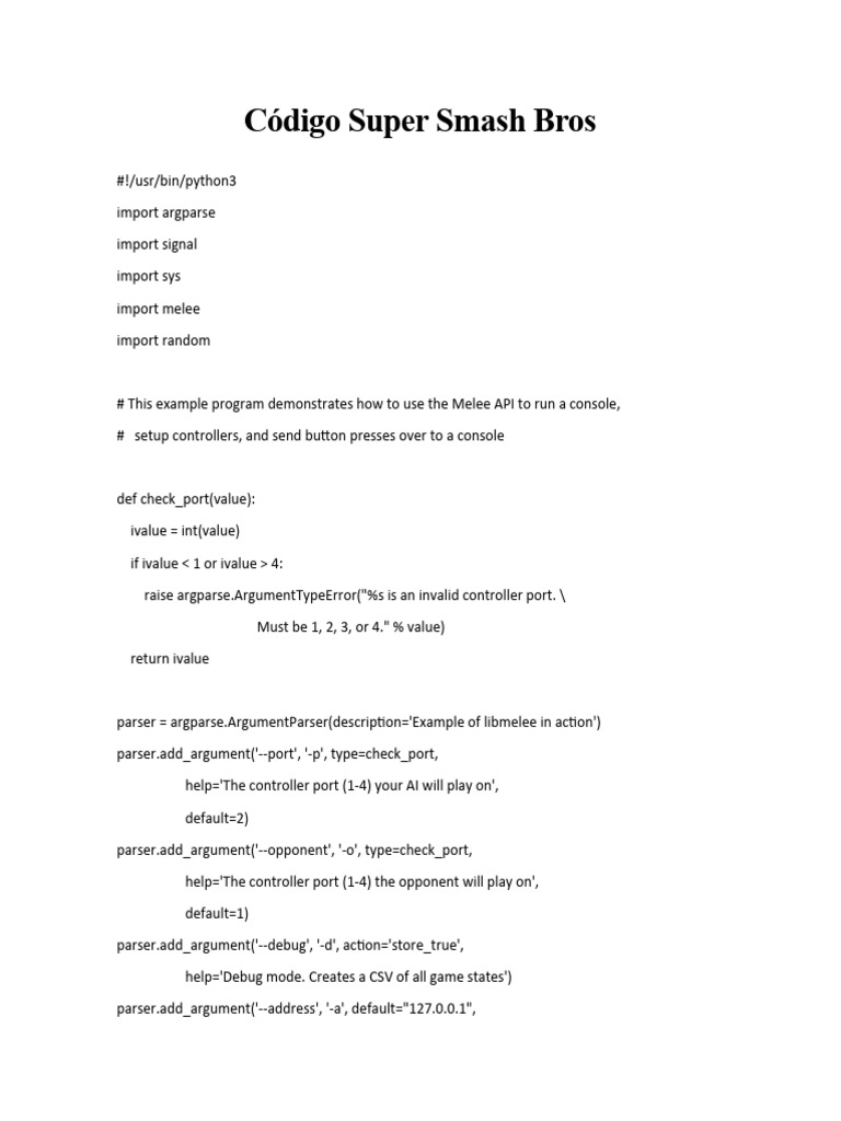 Código Super Smash Bros - Preliminar | PDF | Command Line Interface | System Software