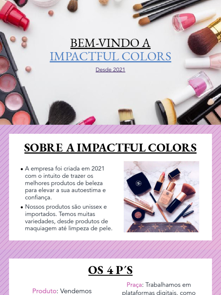 Produtos de Beleza Unissex Impactful Colors | PDF | Marketing | Business