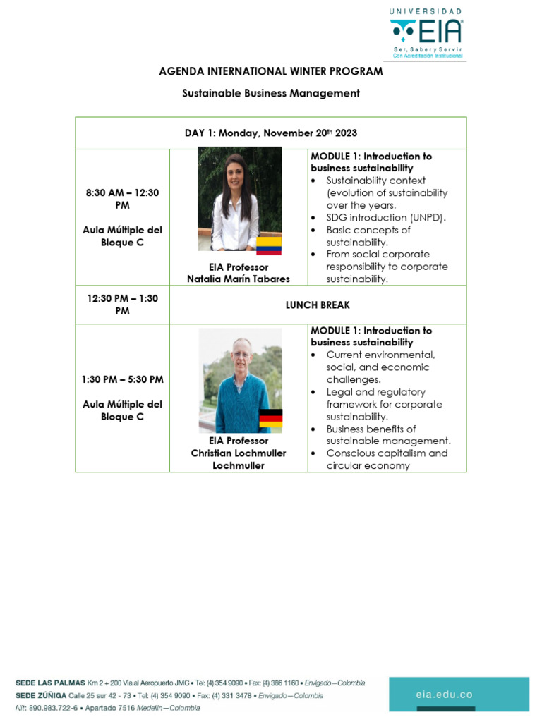 Agenda Winter Program | PDF | Sustainability | Supply Chain