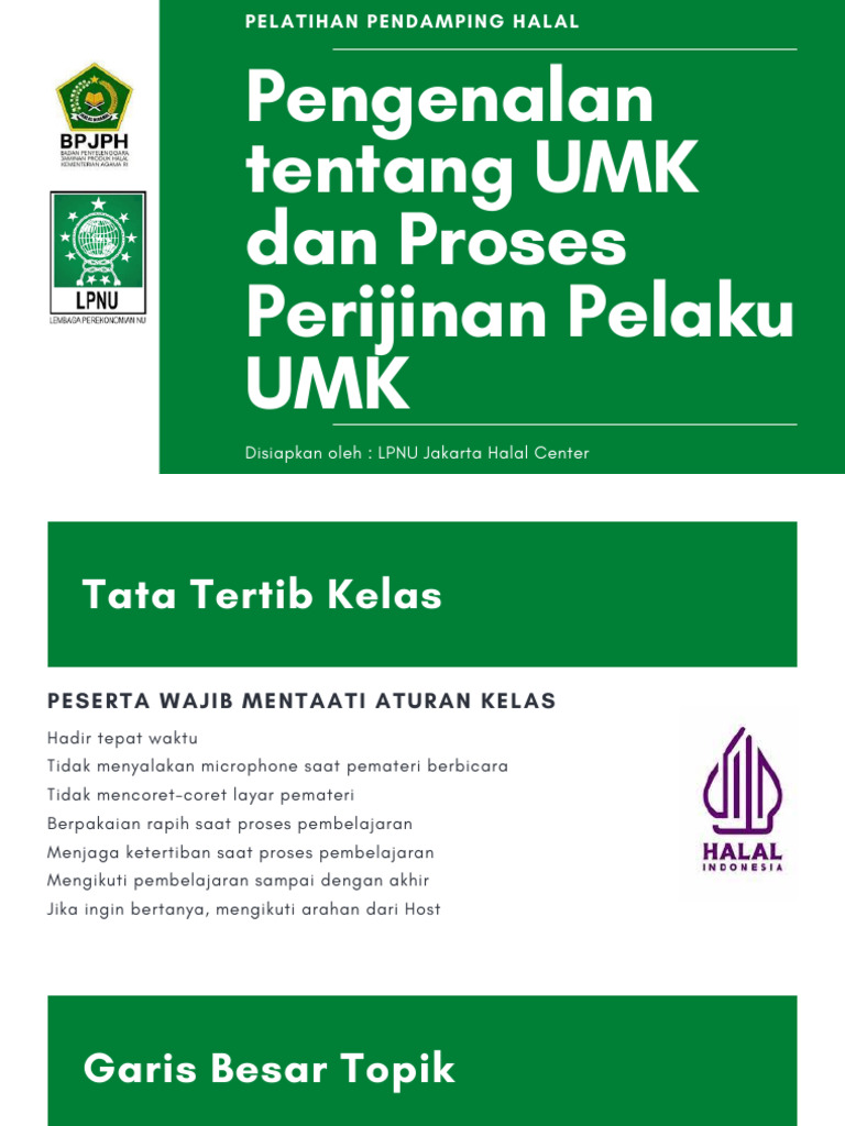 Pengenalan Tentang UMK Dan Proses Perijinan Pelaku UMK | PDF