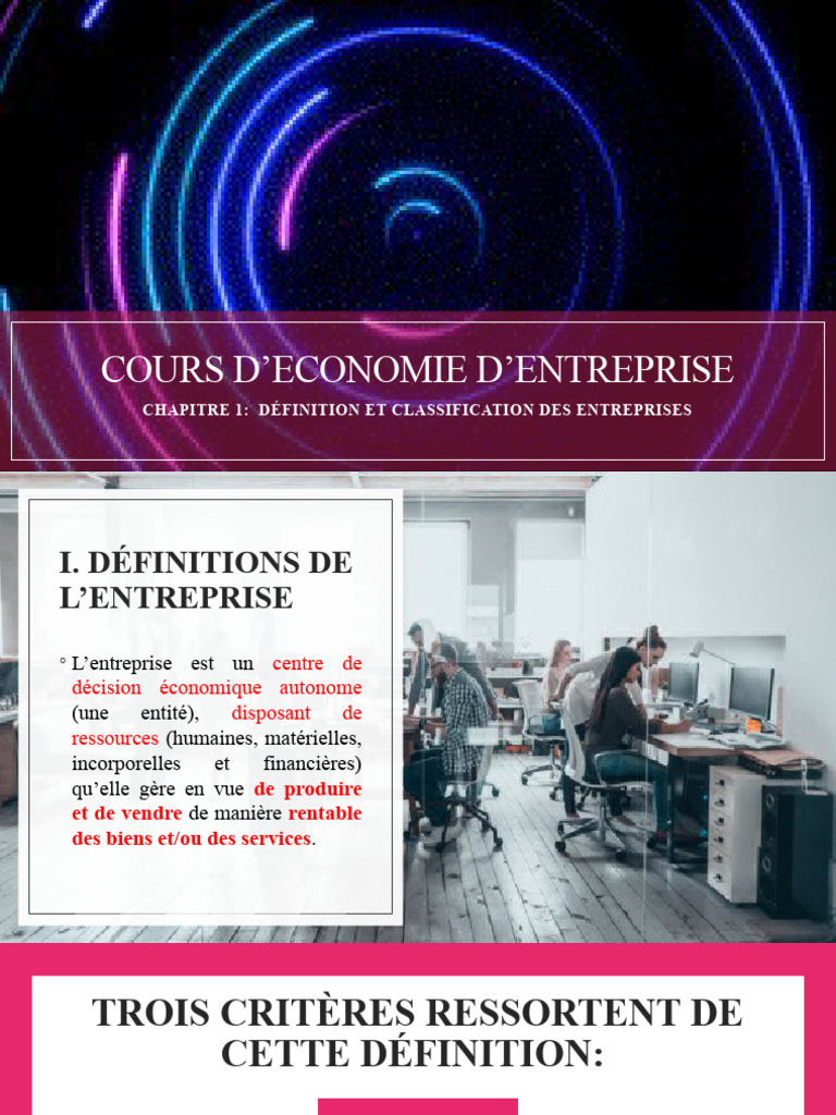 Chapitre I Definition Et Classification Des Entreprises | PDF ...