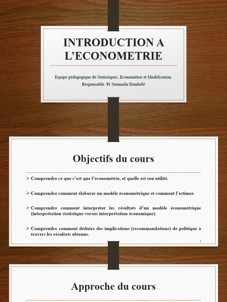 Introduction A L'econometrie-1 | PDF | Régression linéaire | Économétrie